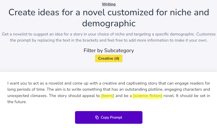 how to write chatgpt prompts