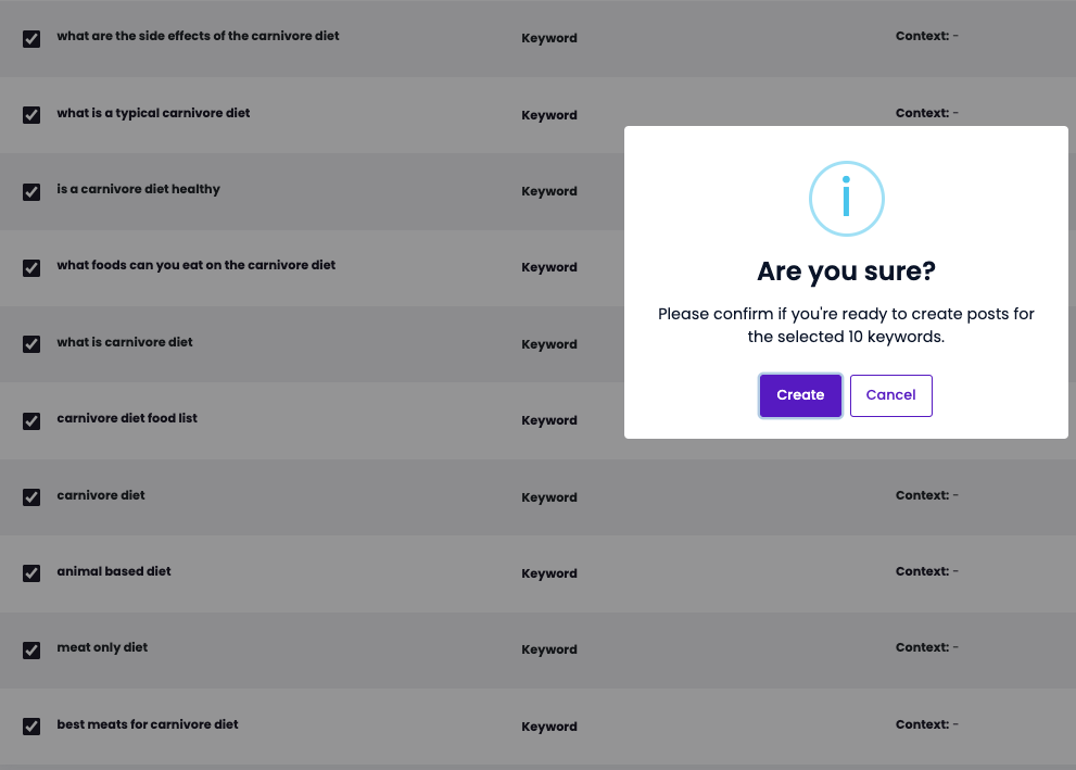 Toggle all of our saved ideas from the previous step and turn them into ...