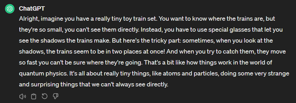 And here’s the response I got when I entered this prompt into ChatGPT: